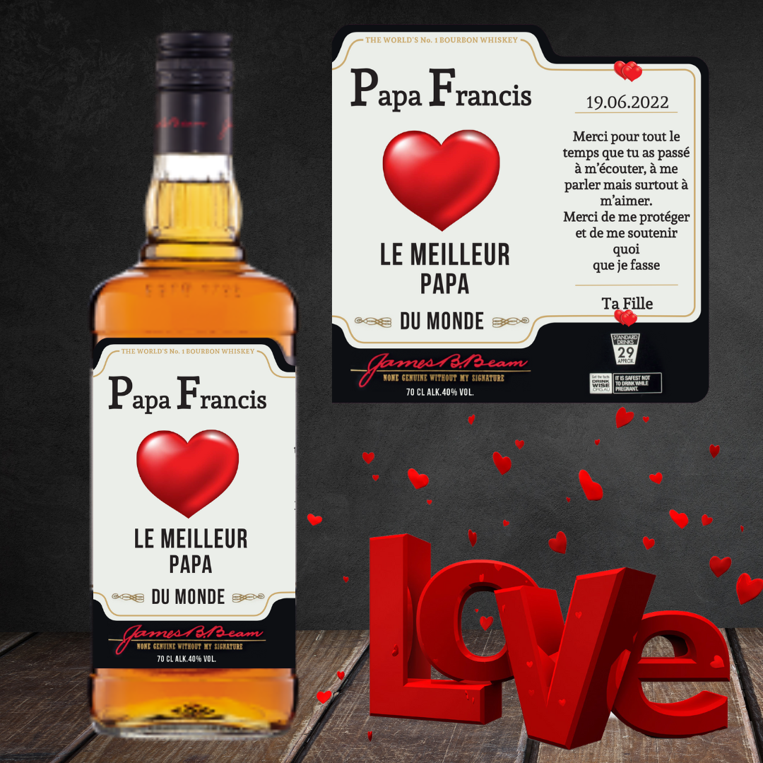 LE MEILLEUR PAPA DU MONDE JIM BEAM WHITE - CADEAU POUR PAPA - Cadeau ...